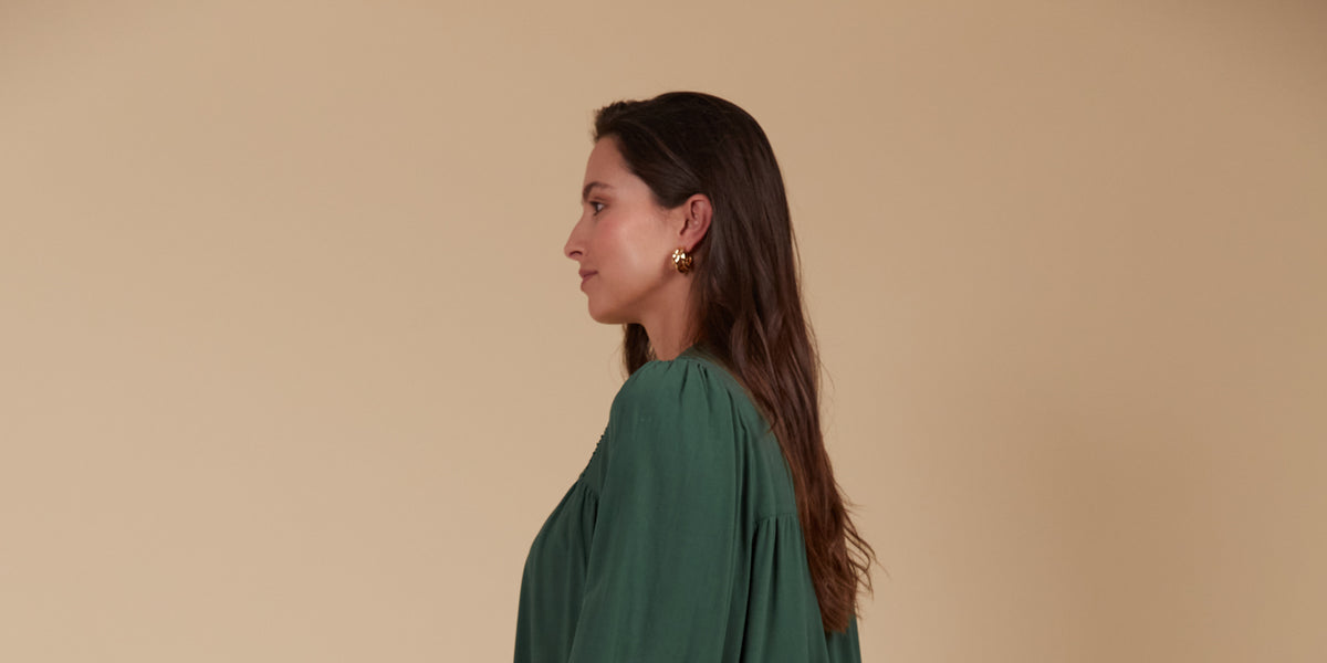 Aphrodite Blouse - Pine – Dovetail Boutique NZ