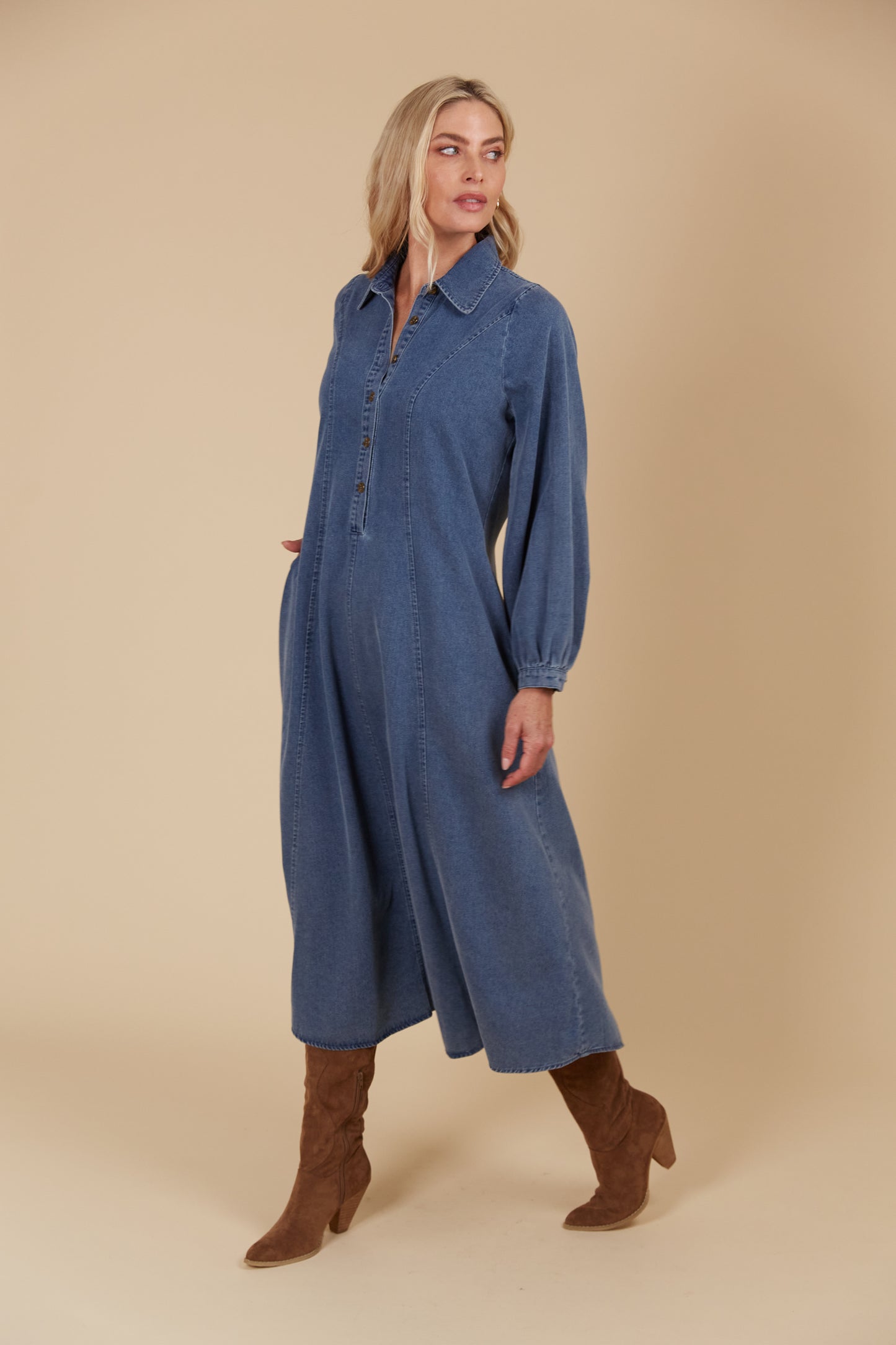 Freya Dress - Denim – Dovetail Boutique NZ