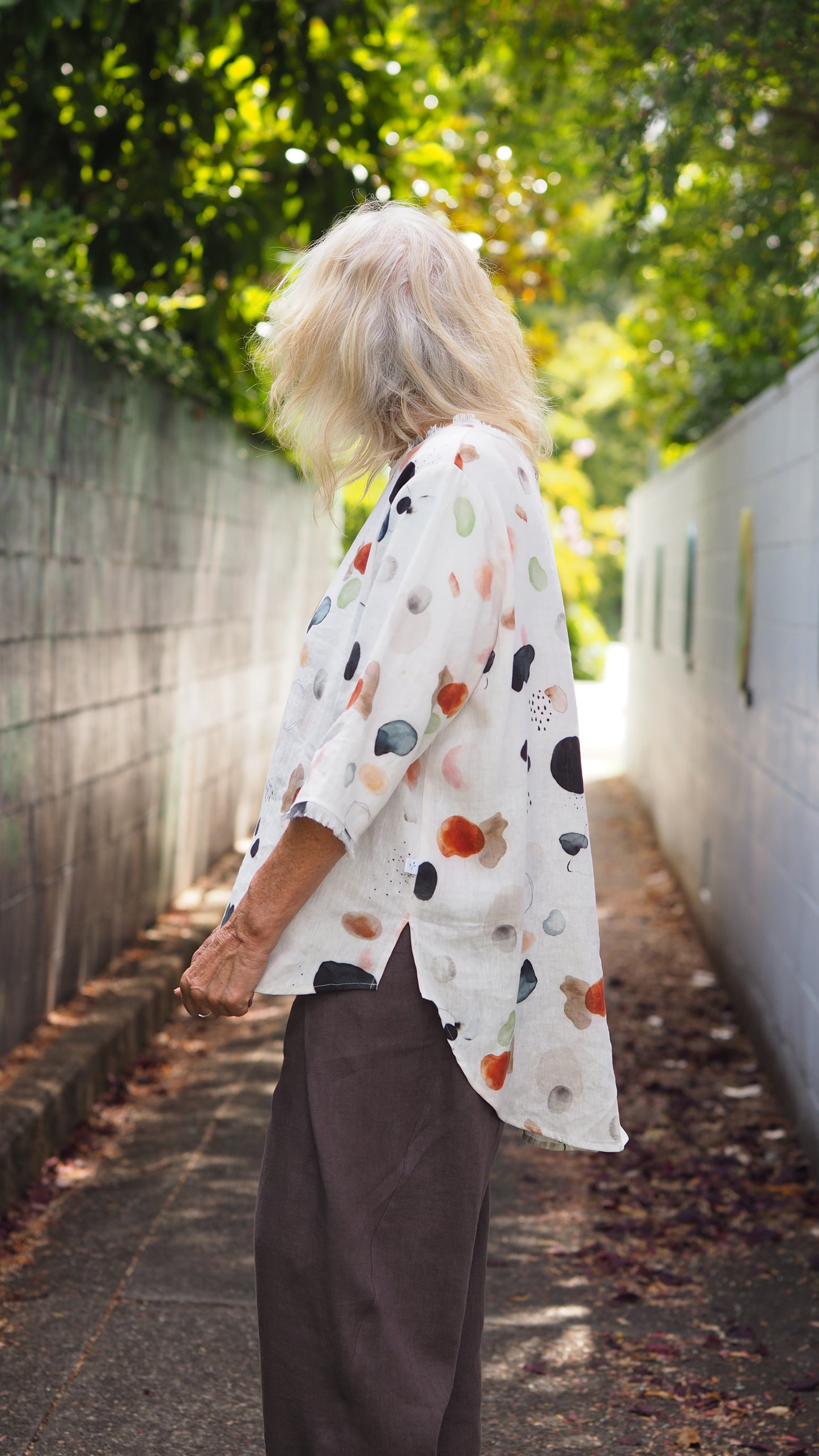 Sintra Blouse - Cream Paint Print – Dovetail Boutique NZ